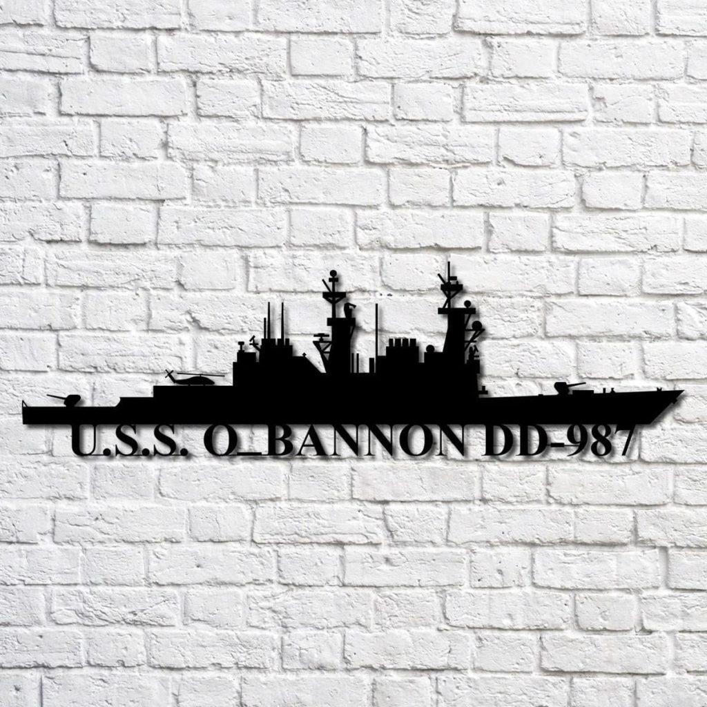 Us Navy Metal Sign, Veteran Signs, Uss O bannon Dd987 Navy Ship Metal ...