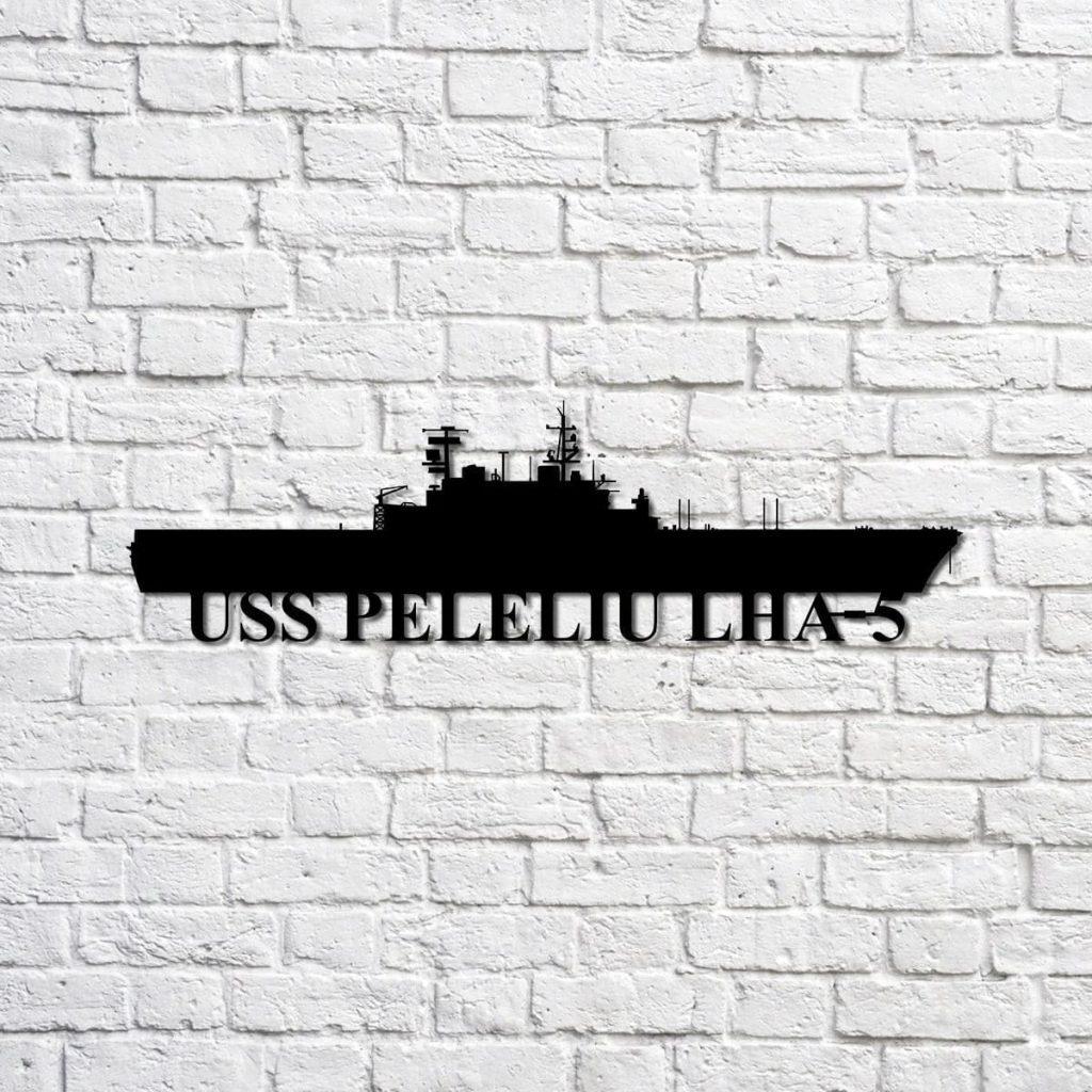 Us Navy Metal Sign, Veteran Signs, Uss Peleliu Lha5 Navy Ship Metal ...