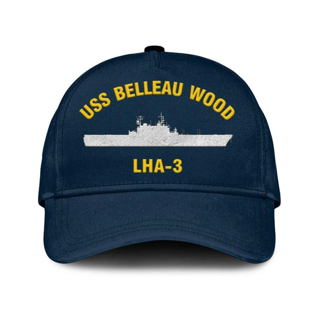 Us Navy Veteran Cap, Embroidered Cap, Uss Belleau Wood Lha-3 Classic ...