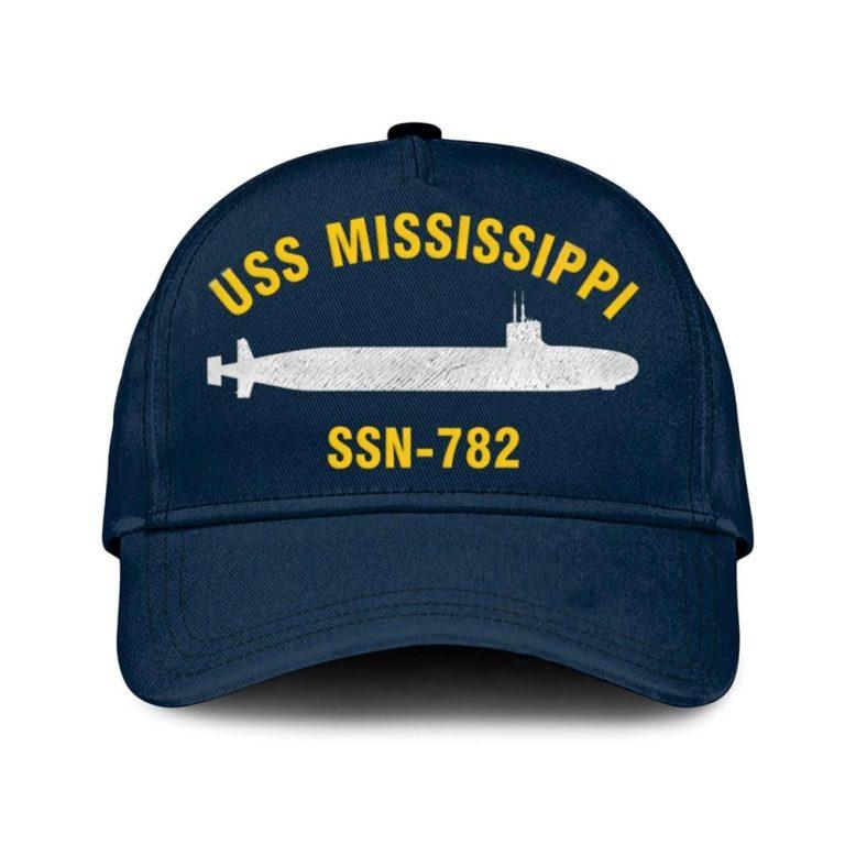 Us Navy Veteran Cap, Embroidered Cap, Uss Mississippi Ssn-782 Classic ...