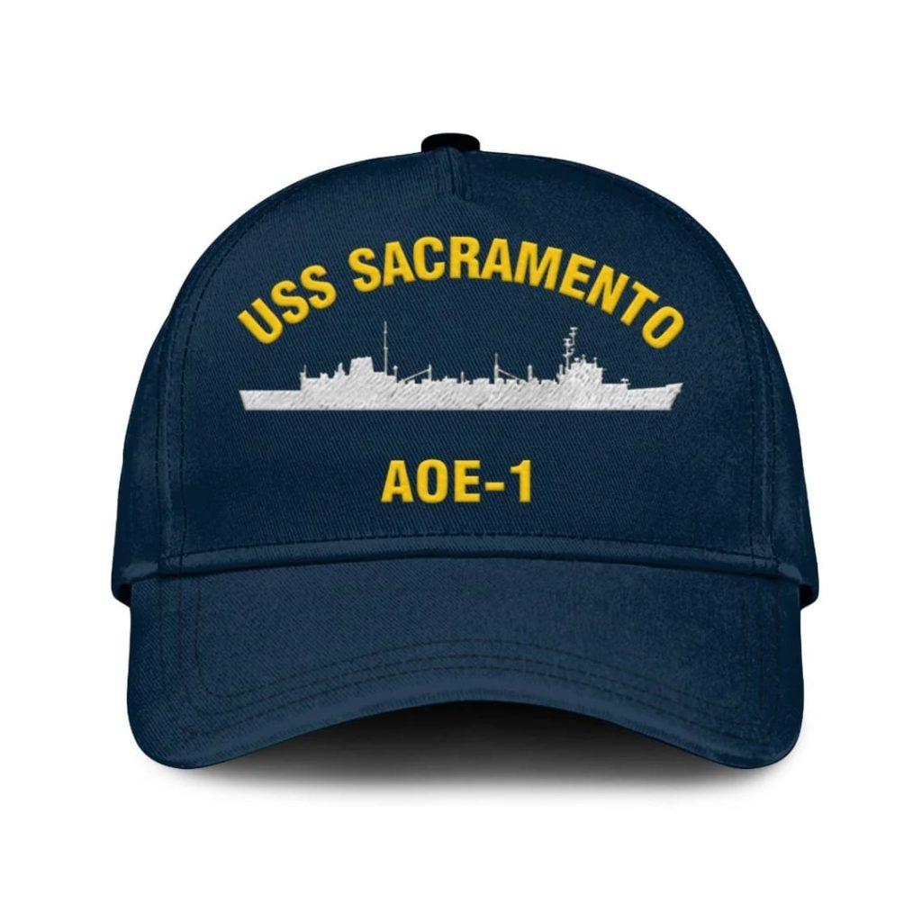 Us Navy Veteran Cap, Embroidered Cap, Uss Sacramento Aoe-1 Classic ...