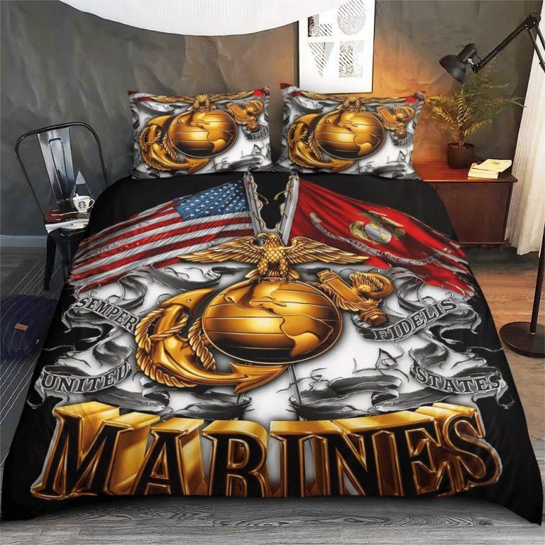 Veteran Bedding Set, Us Marine Corps Veteran American Bedding Set ...