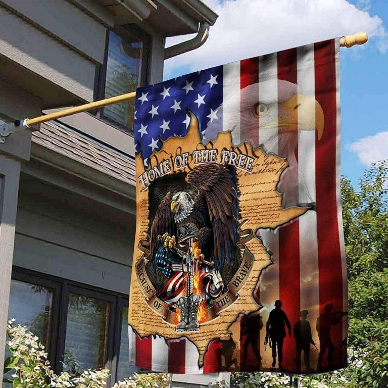 Veteran Day Flag, Home Of The Free Because Of The Brave Flag, Us Flag ...