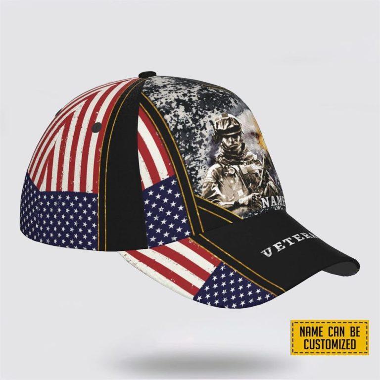Veterans Baseball Caps Army American Picture, Personalized Name Veteran ...