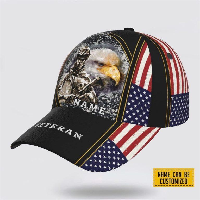 Veterans Baseball Caps Army American Picture, Personalized Name Veteran ...