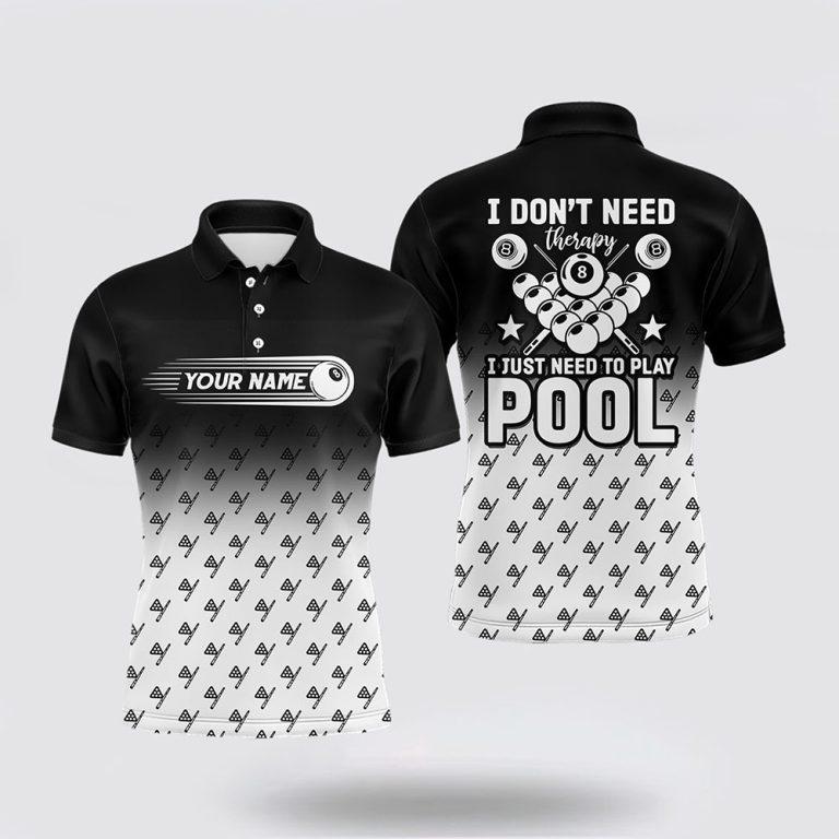 Billiard Polo Shirts, 8 Ball Billiards Players 3D Polo Shirts Mens Pool ...