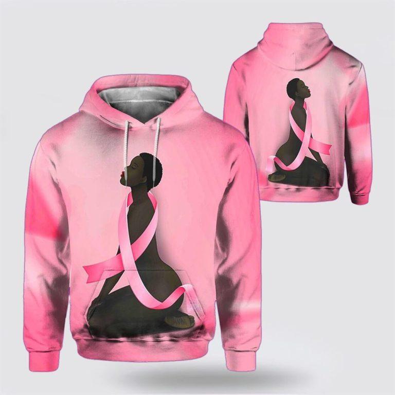 Breast Cancer Hoodie, Cancer Awareness God All Over Print Hoodie ...