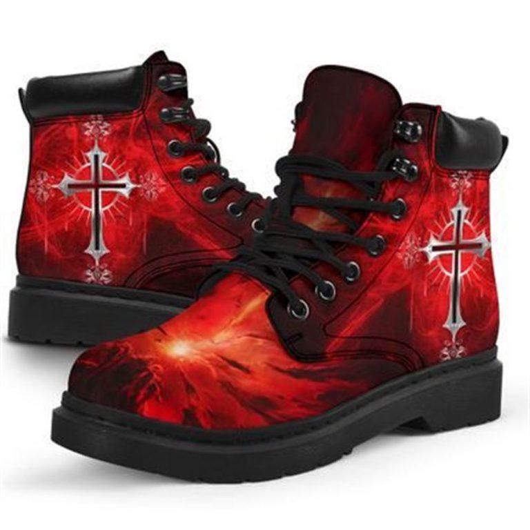 Christian Boots, Jesus Shoes, Jesus God Cross Light Red Boots, Jesus ...