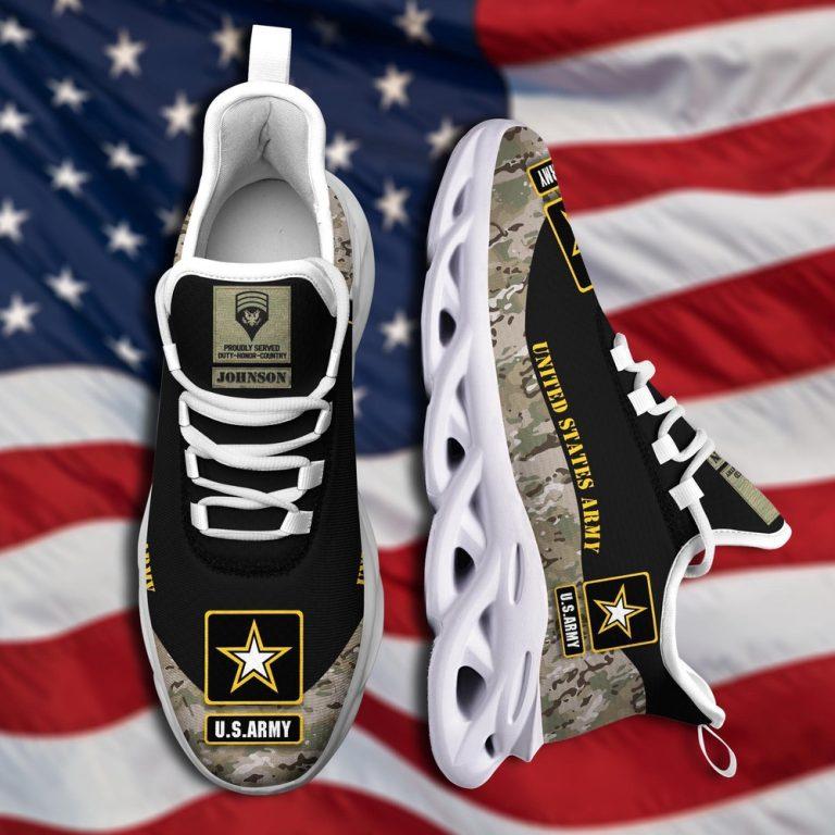 Custom Name Rank Military Shoes, Us Army Military Clunky Sneaker Camo ...
