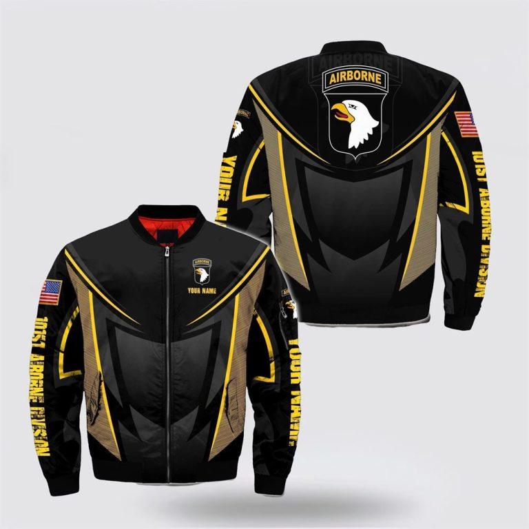 Veteran Bomber Jacket, Custom Name 101st Airborne Division Military We ...
