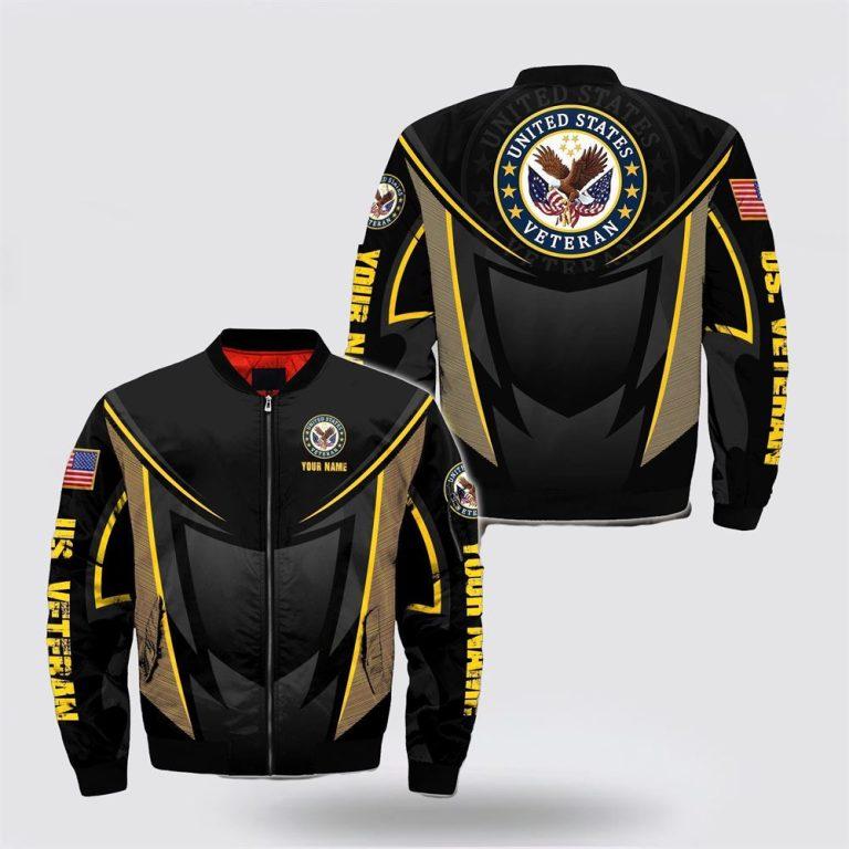 Navy Bomber Jacket, Custom Name Rank US Navy Veteran Bomber, Veteran ...