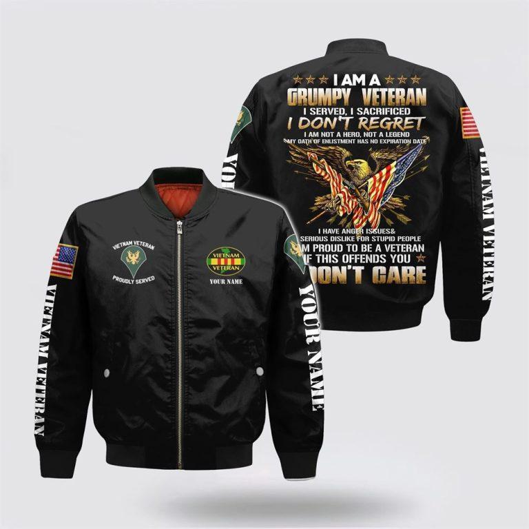 Navy Bomber Jacket, Custom Name Rank US Navy Veteran Bomber, Veteran ...