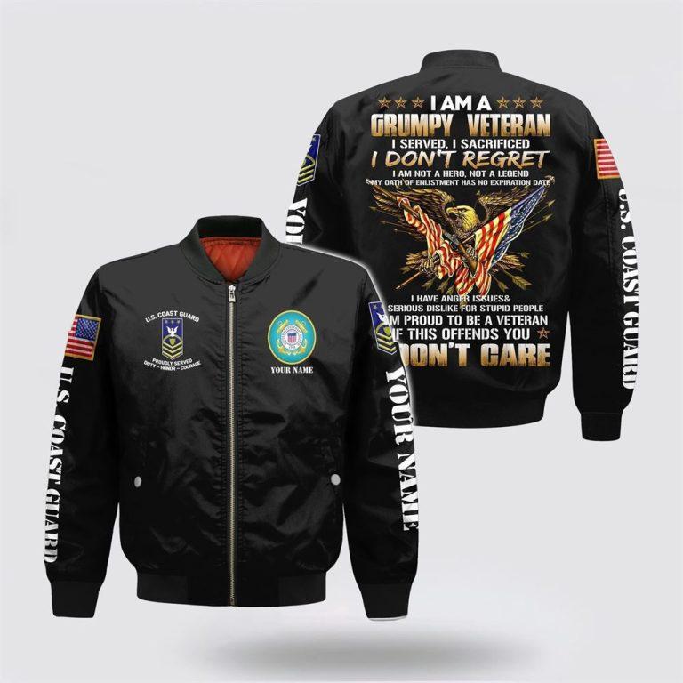 Army Bomber Jacket, Personalized Rank US Army Veteran Bomber Jacket ...