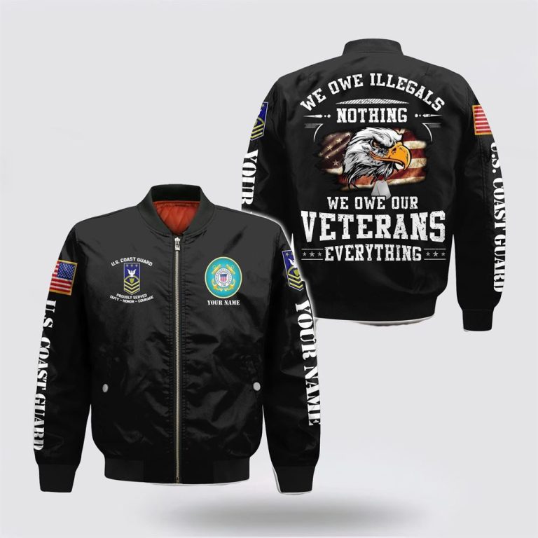 Navy Bomber Jacket, Custom Name Rank US Navy Veteran Bomber, Veteran ...