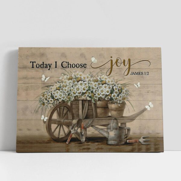 Christian Canvas Wall Art, Daisy Flower Today I Choose Joy Canvas ...