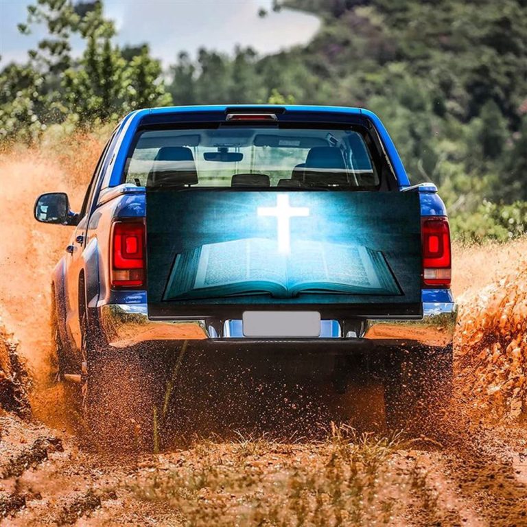 Jesus Tailgate Wrap, Cross And Bible Truck Tailgate Decal Sticker Wrap ...