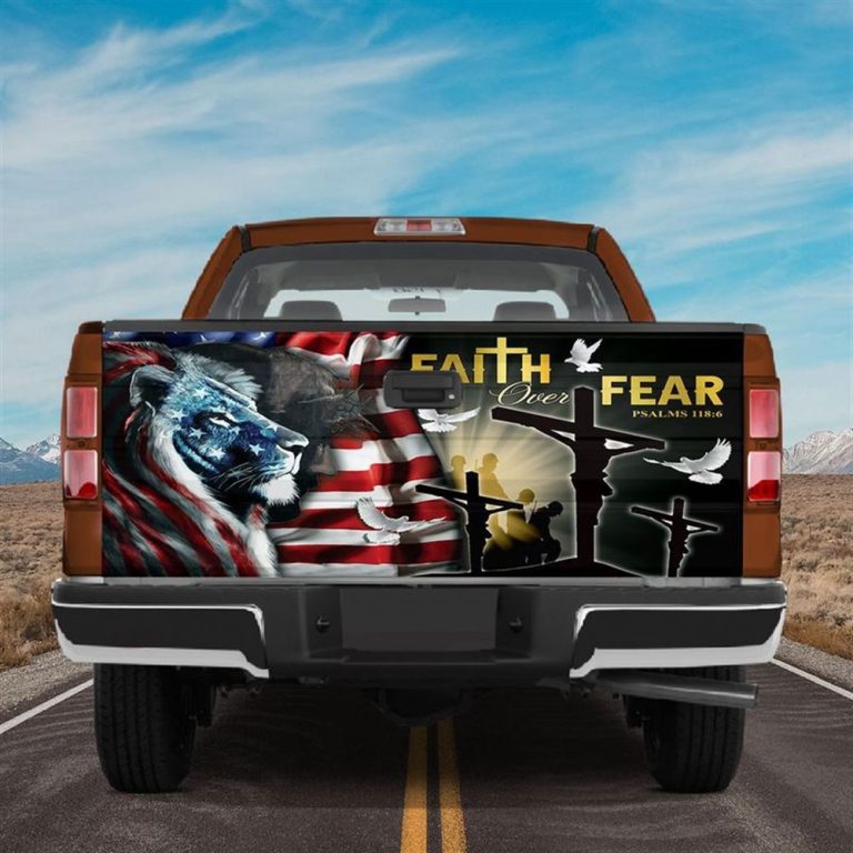Jesus Tailgate Wrap, Faith Over Fear Tailgate Wraps For Trucks Jesus ...