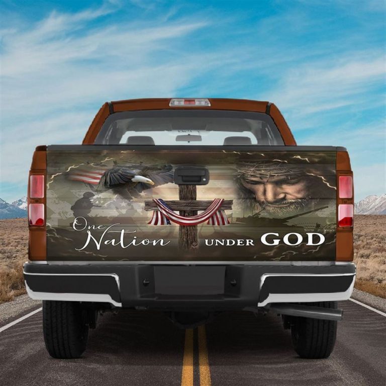 Jesus Tailgate Wrap, Jesus Christ Truck Tailgate Decal One Nation Under ...