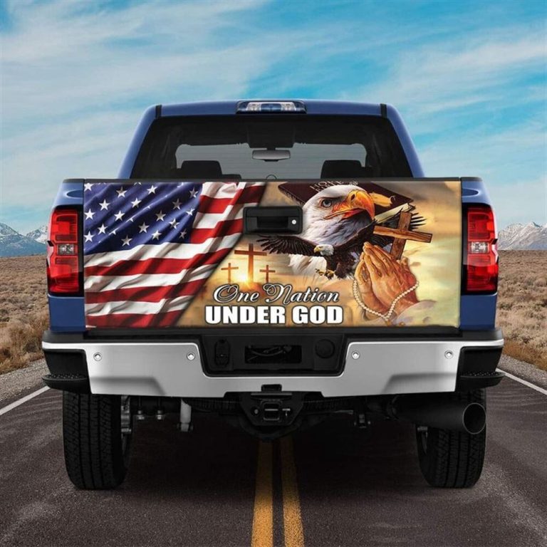 Jesus Tailgate Wrap, One Nation Under God Jesus Us Christian Cross ...