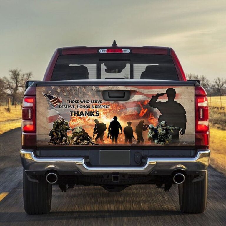Veteran Tailgate Wrap, Us Veteran Those Who Serve Deserve Honor Respect ...