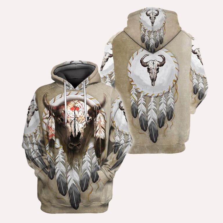 Bison Native American Hoodie Leggings Set, Native American Hoodies ...