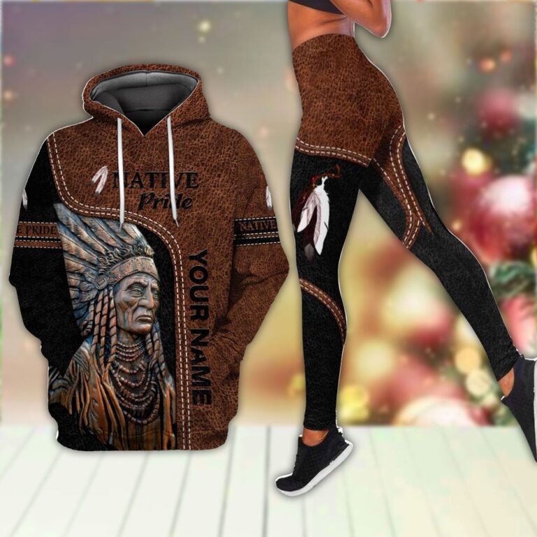 Customized Name Pride Native American Hoodie Leggings Set, Native ...