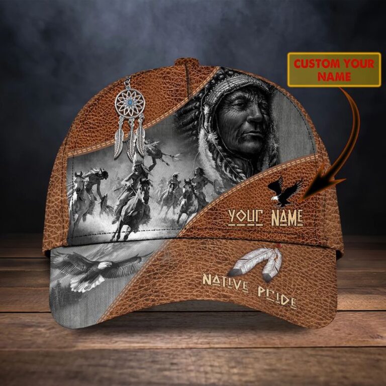 Native American Baseball Cap, Custom Name Hunt Native American Baseball ...