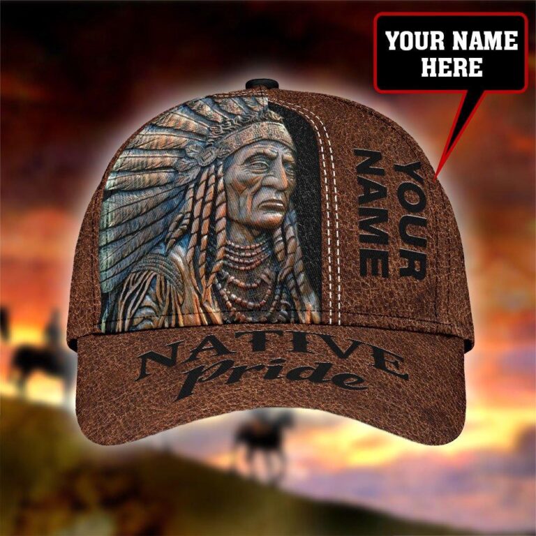 Native American Baseball Cap, Custom Name Pride Native American ...