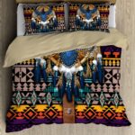 Native American Bedding Set, Beaded Bird Motifs Native American Bedding ...