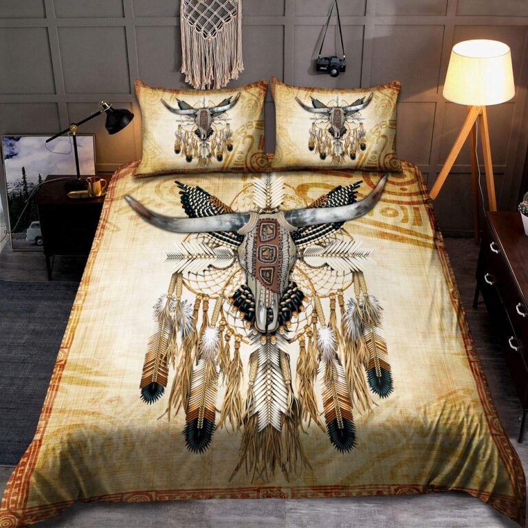 Native American Bedding Set, Bison Skeleton Native American Bedding Set ...