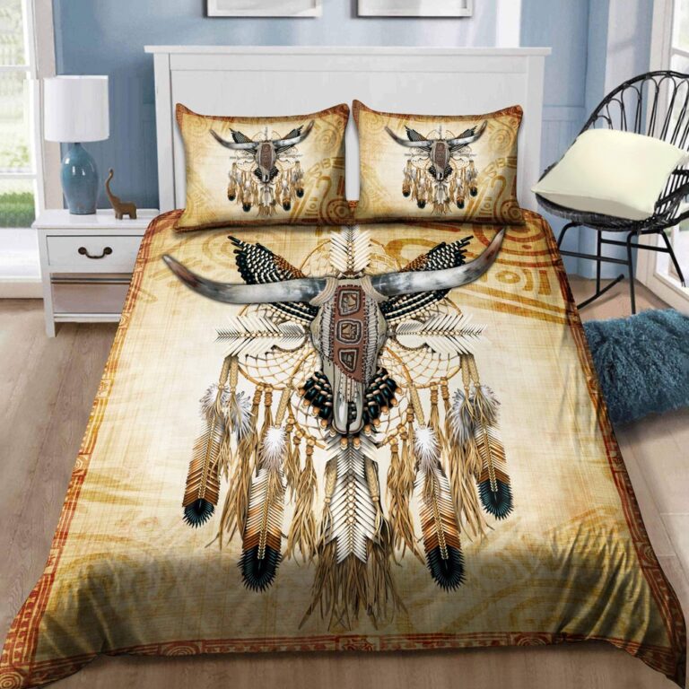 Native American Bedding Set, Bison Skeleton Native American Bedding Set ...