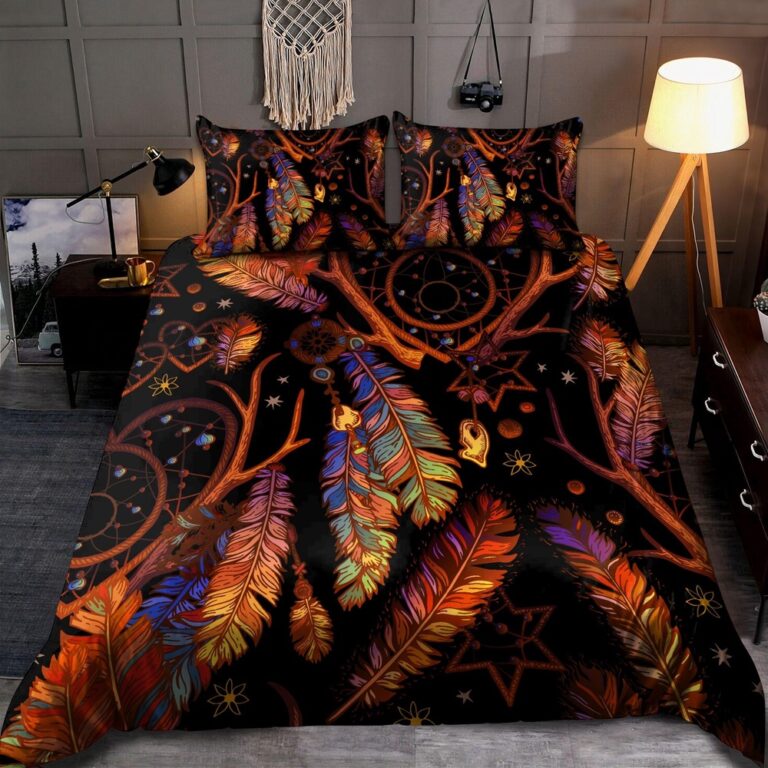 Native American Bedding Set, Feather Cosmos Native American Bedding Set ...