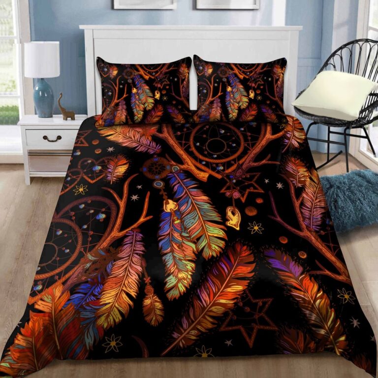Native American Bedding Set, Feather Cosmos Native American Bedding Set ...