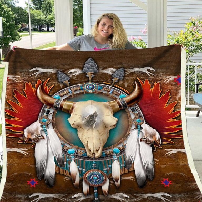 Native American Blanket, Native Buffalo Fleece Blanket, Native Blankets ...