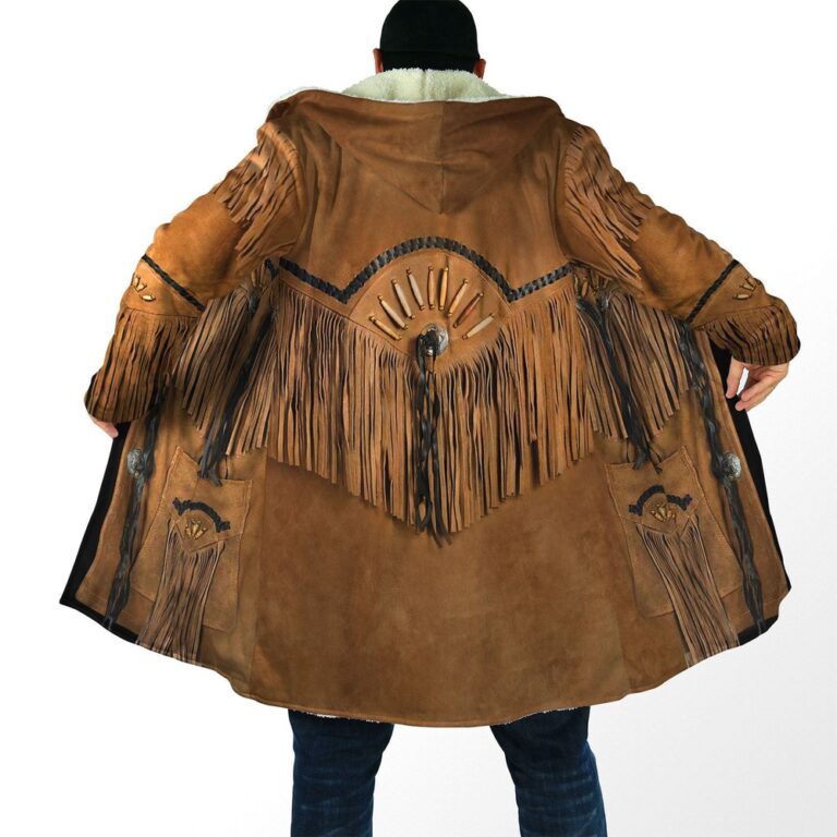 Native American Coat, Brown Native American All Over Printed Hooded ...