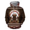 Native American Hoodie, Aboriginal Hat Motifs Native American 3D All ...