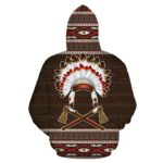 Native American Hoodie, Aboriginal Hat Motifs Native American 3D All ...