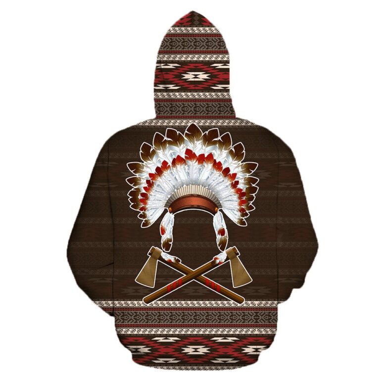 Native American Hoodie, Aboriginal Hat Motifs Native American 3D All ...