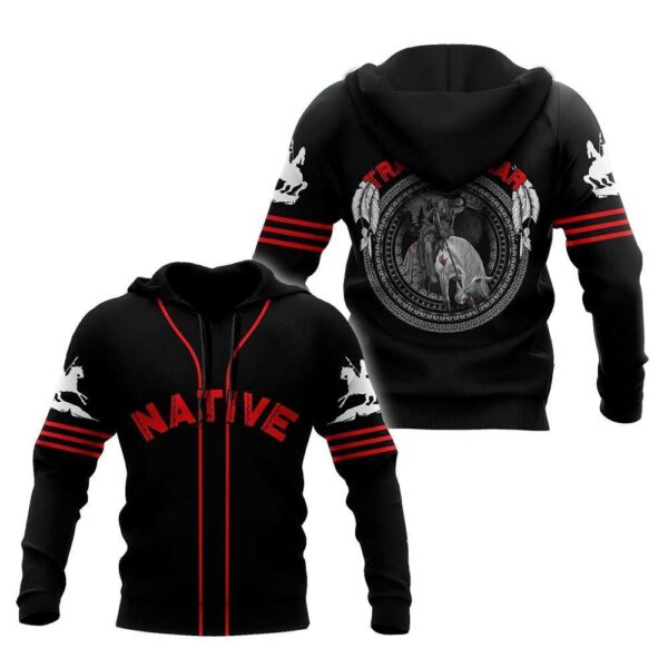 Native American Hoodie, Aboriginal Hat Motifs Native American 3D All ...