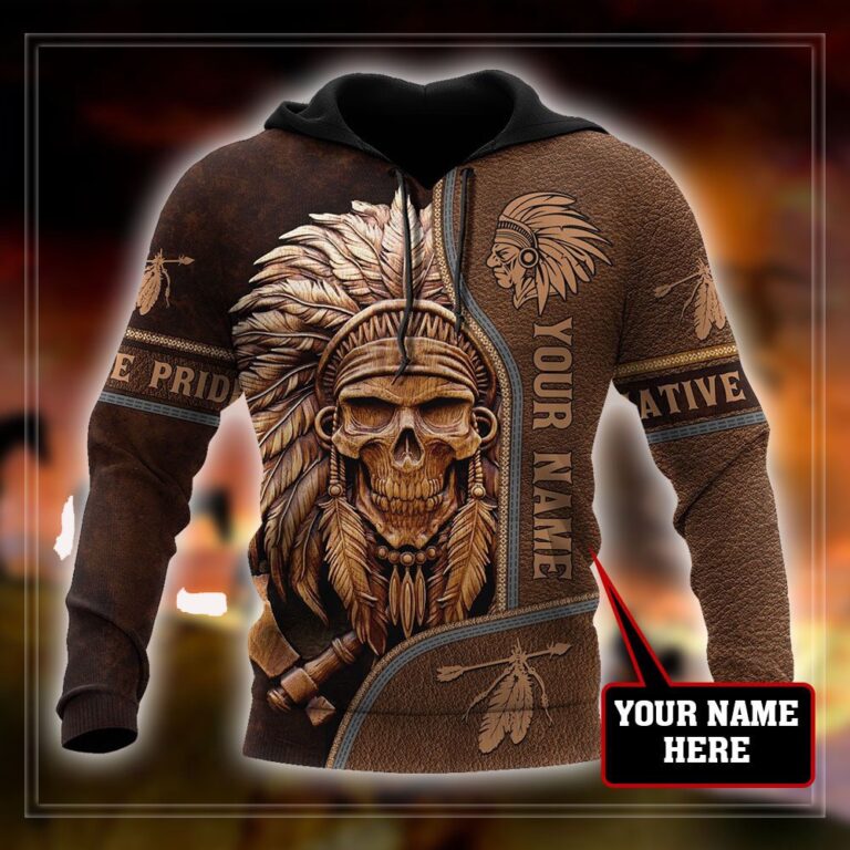 Native American Hoodie, Customize Name Tribal Pride Native American 3D ...