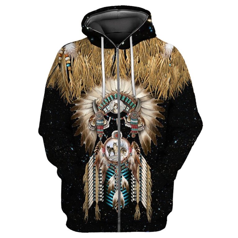 Native American Hoodie, Retro Tribal Style Pattern Native American 3D ...