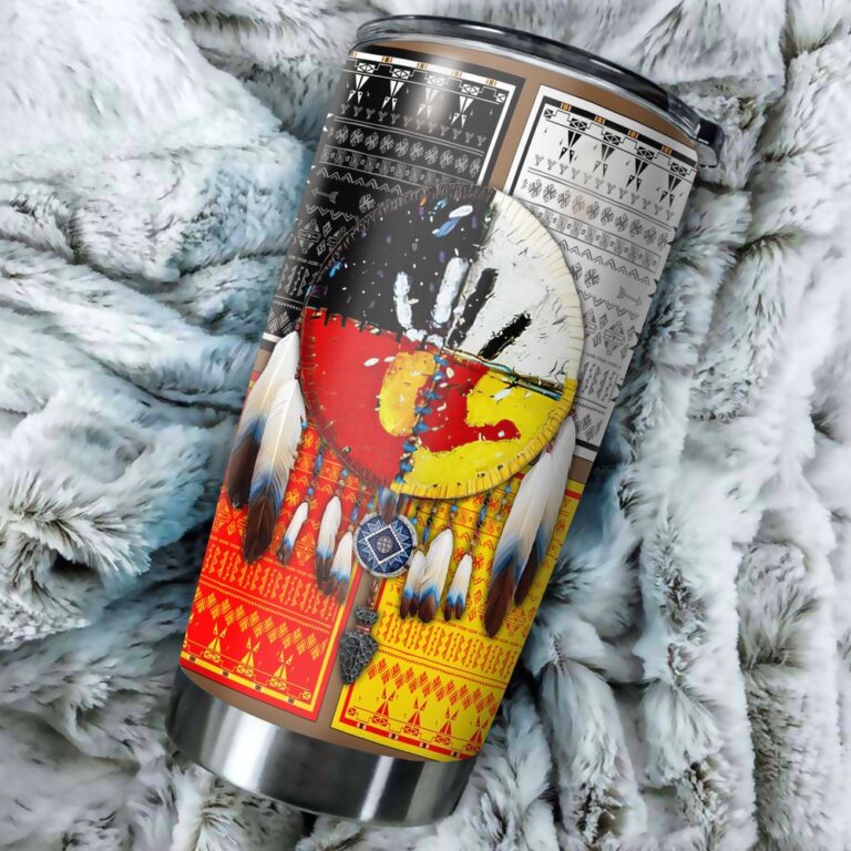 Native American Tumbler, Dreamcatcher Red Hand Native American Steel ...