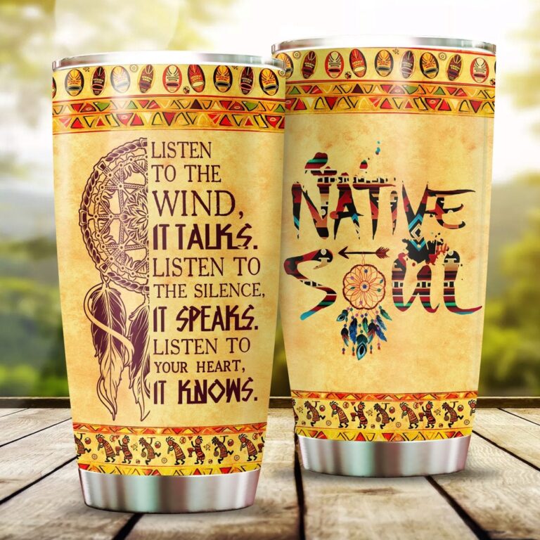 Native American Tumbler, Soul Native American Steel Tumbler, American ...
