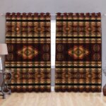 Native American Window Curtains, Dark Red Native American Window ...