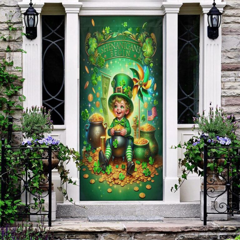 Gold Coins And Leprechaun Door Cover, St Patrick's Day Door Cover, St ...