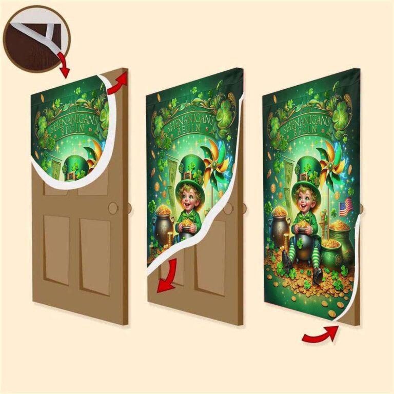 Gold Coins And Leprechaun Door Cover, St Patrick's Day Door Cover, St ...