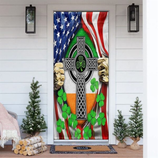 Irish Celtic Knot Cross Irish Door Cover, St Patrick's Day Door Cover ...
