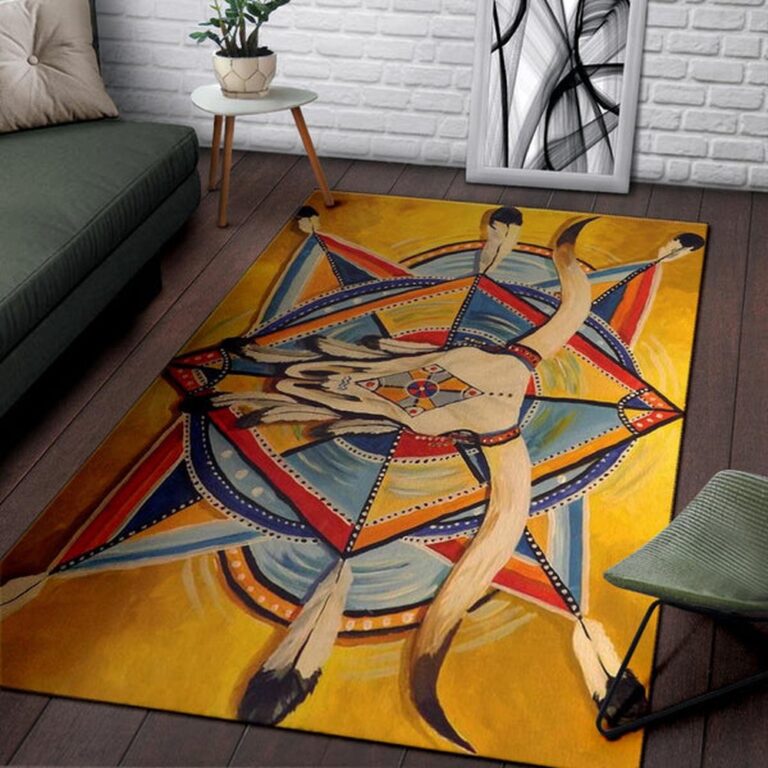 Native American Rug, Native Rugs, Bison Yellow Native American Pride ...