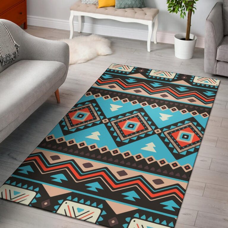 Native American Rug, Native Rugs, Tribal Line Shapes Ethnic Pattern ...