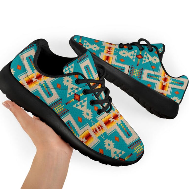 Native American Shoes, Turquoise Tribe Sport Sneakers - Excoolent